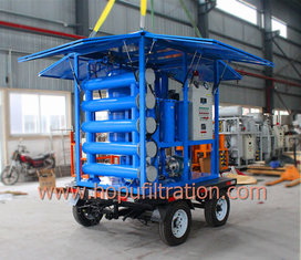 China Mobile Trailer Double Stage Vacuum Transformer Oil Purifier With Waterproof Dustproof Cabinet,6000L Per Hour Treatment supplier