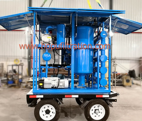 Mobile Trailer Double Stage Vacuum Transformer Oil Purifier With Waterproof Dustproof Cabinet,6000L Per Hour Treatment supplier