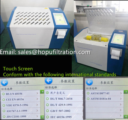 ASTMD 877 Transformer Oil Dielectric Strength Tester, Fully automatic Insulation Oil BDV Analyzer supplier